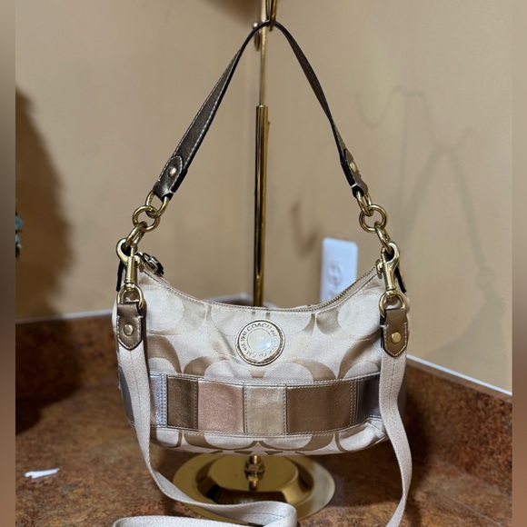 Coach | Bags | Coach Beige And Brown Shoulder Bag | Poshmark